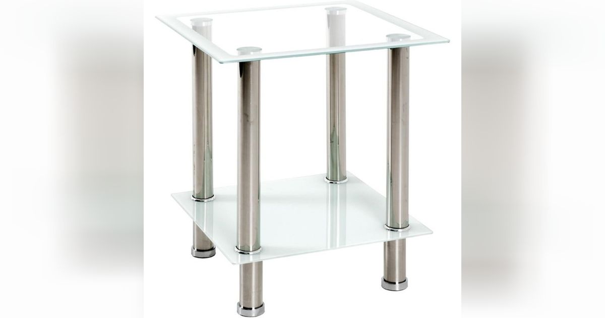 Table d'appoint structure Inox poli et plateau | Modalova